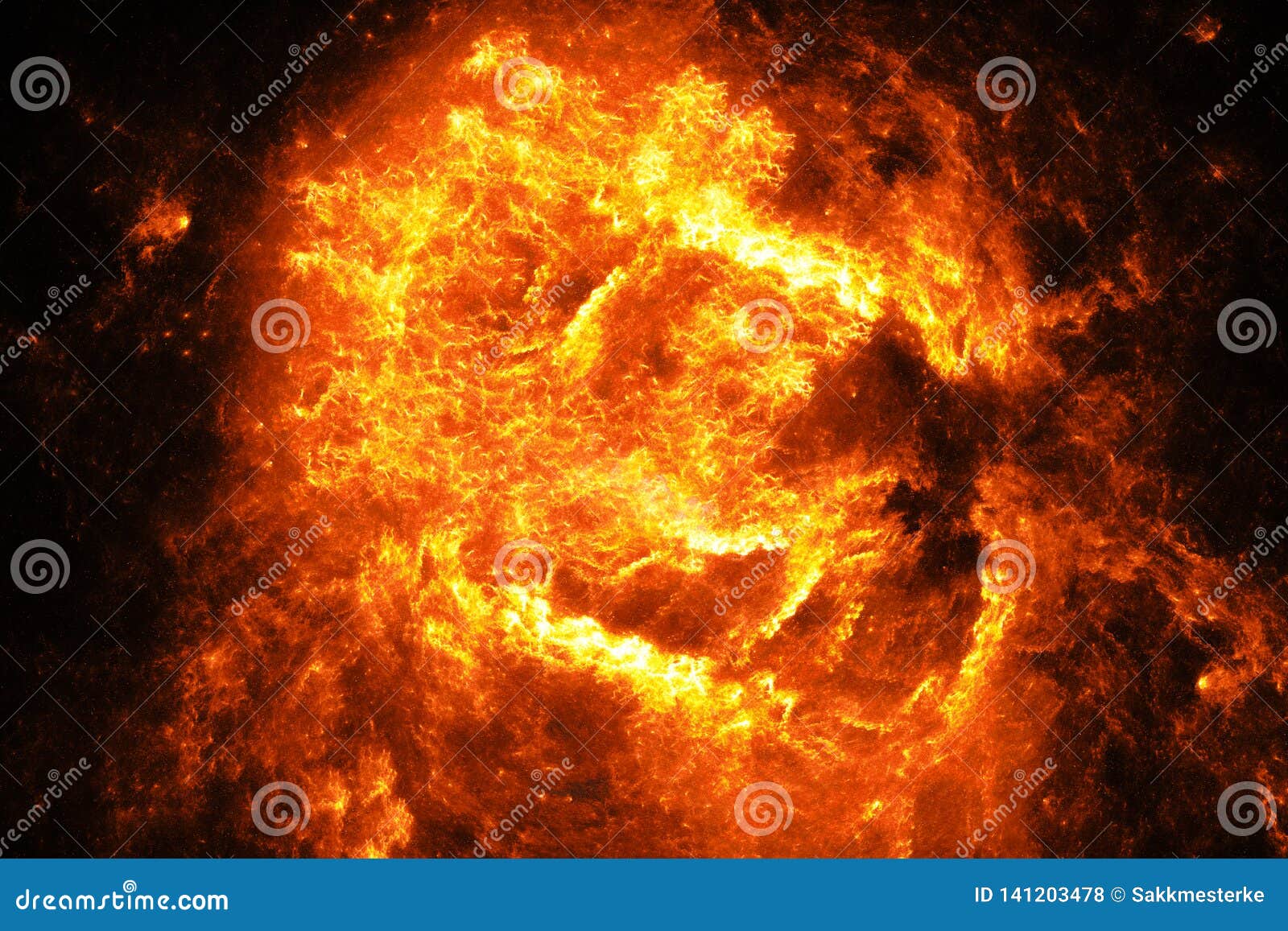 Fiery Glowing High Energy Flame in Space Stock Illustration ...