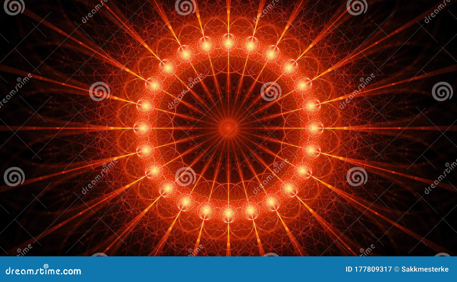 Fiery Glowing 24 Hour Galactic Clock Abstract Fractal Background Stock ...