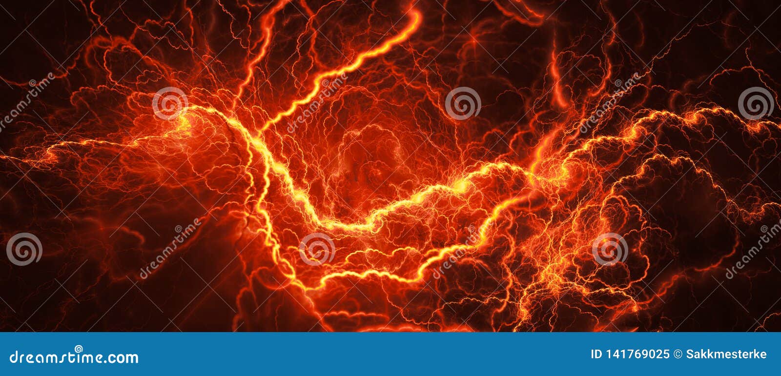 Fiery glowing lightning stock illustration. Illustration of space ...