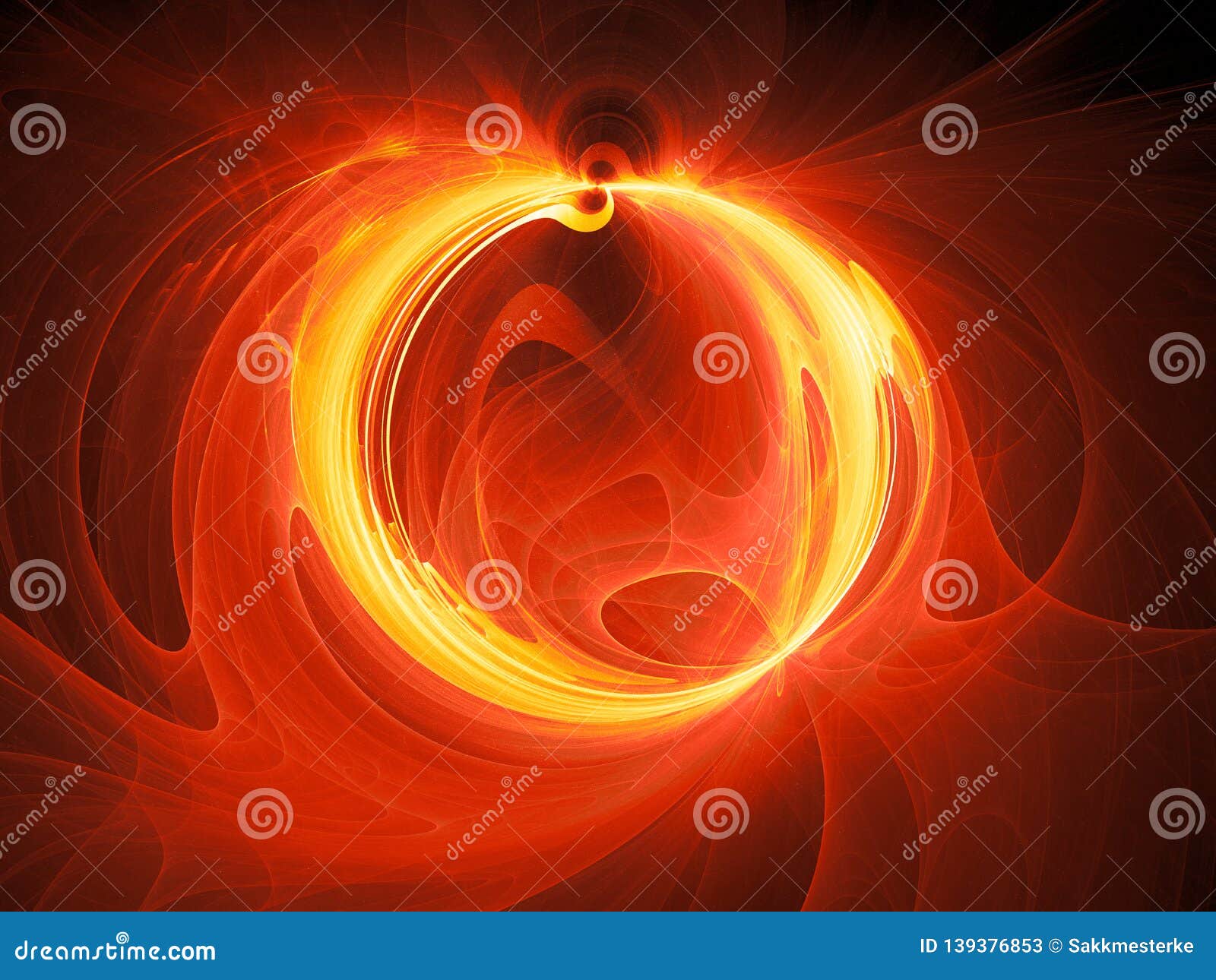 Fiery Glowing Plasma Ring in Space Stock Illustration - Illustration of ...