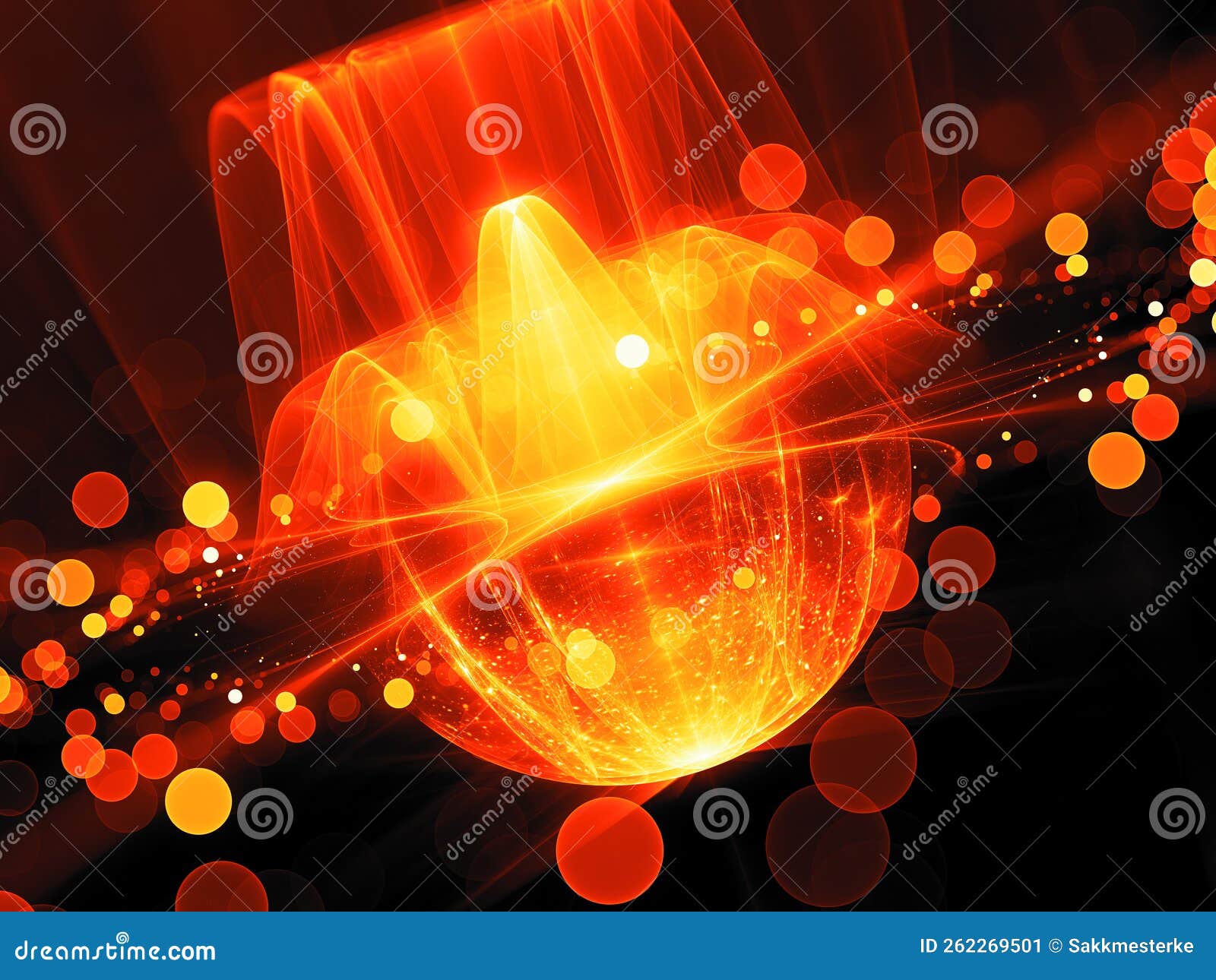Fiery Glowing Quantum Wave Function Abstract Background Stock ...