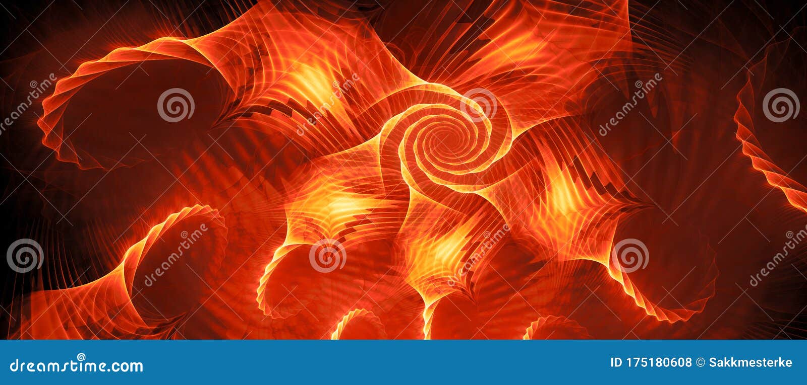 Fiery Glowing Spiral Fantasy Computer Generated Abstract Background ...