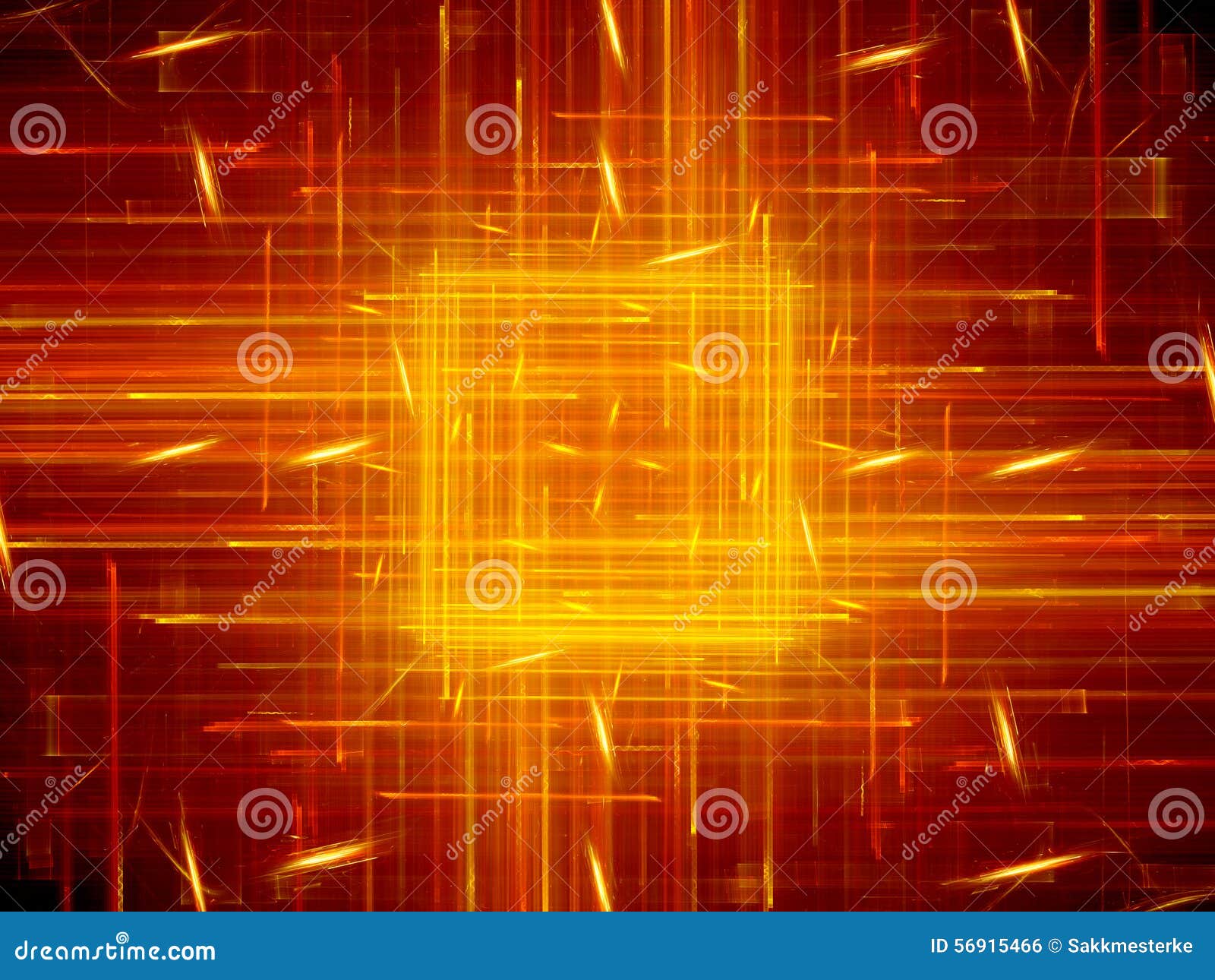 Fiery Glowing Square with Lines New Technology Stock Illustration ...
