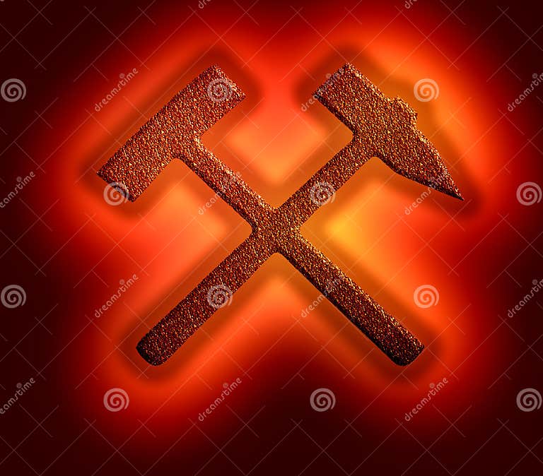 Fiery hammer and chisel stock illustration. Illustration of ...