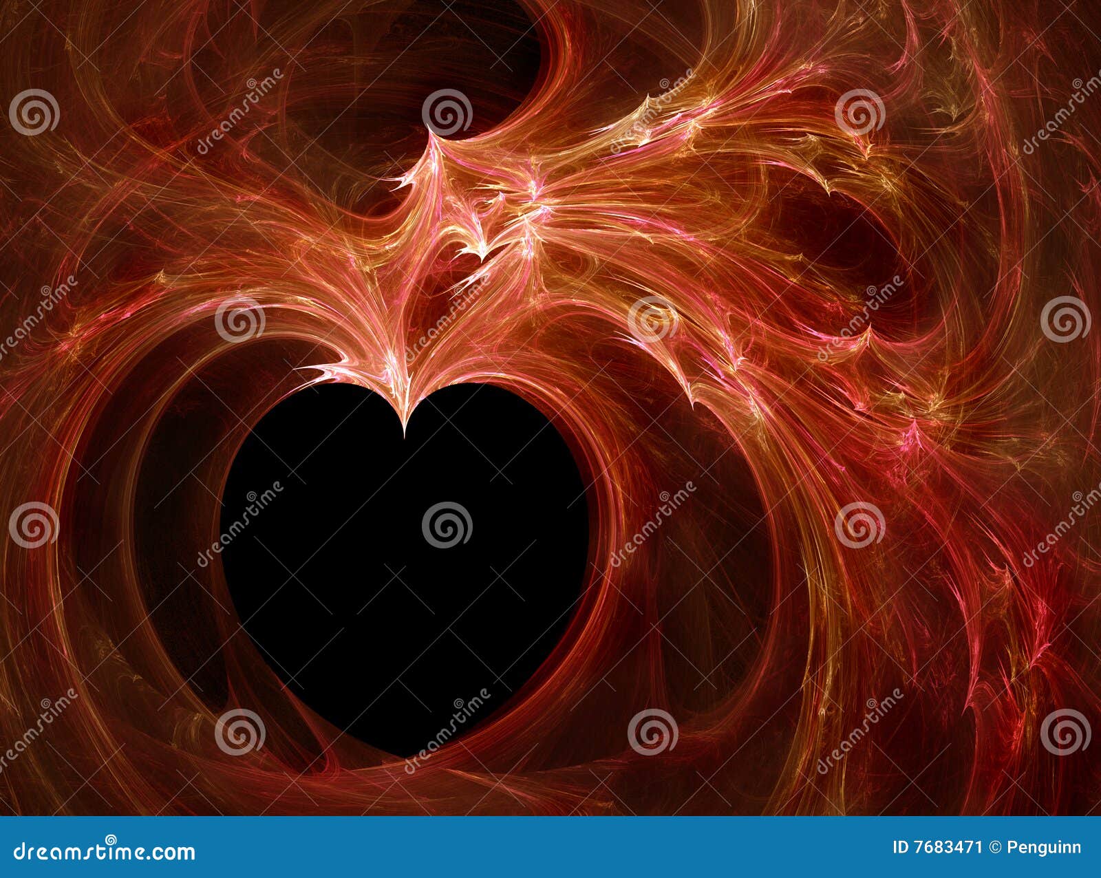 Fiery heart stock illustration. Illustration of orange - 7683471