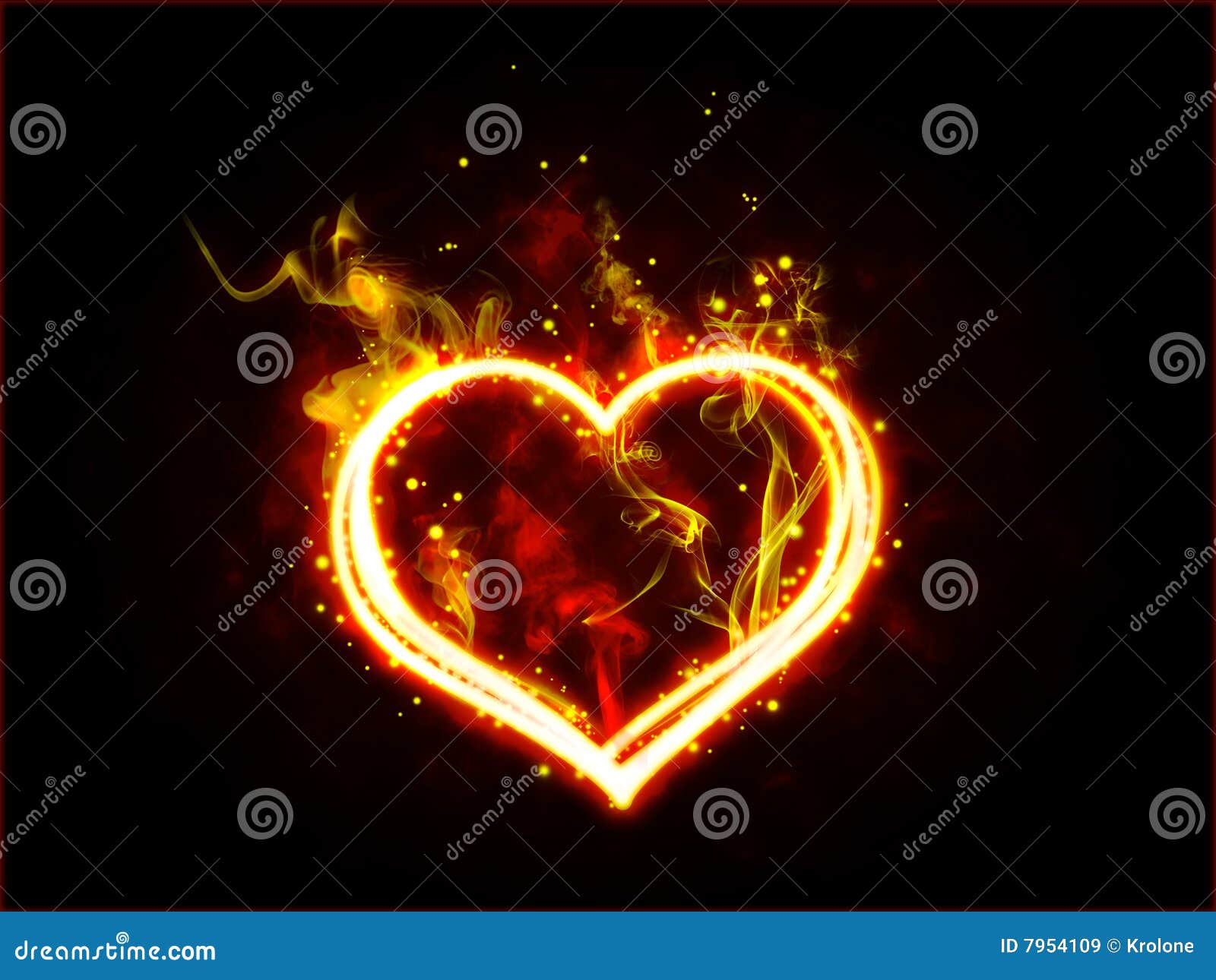 Fiery heart stock illustration. Illustration of hell, design - 7954109