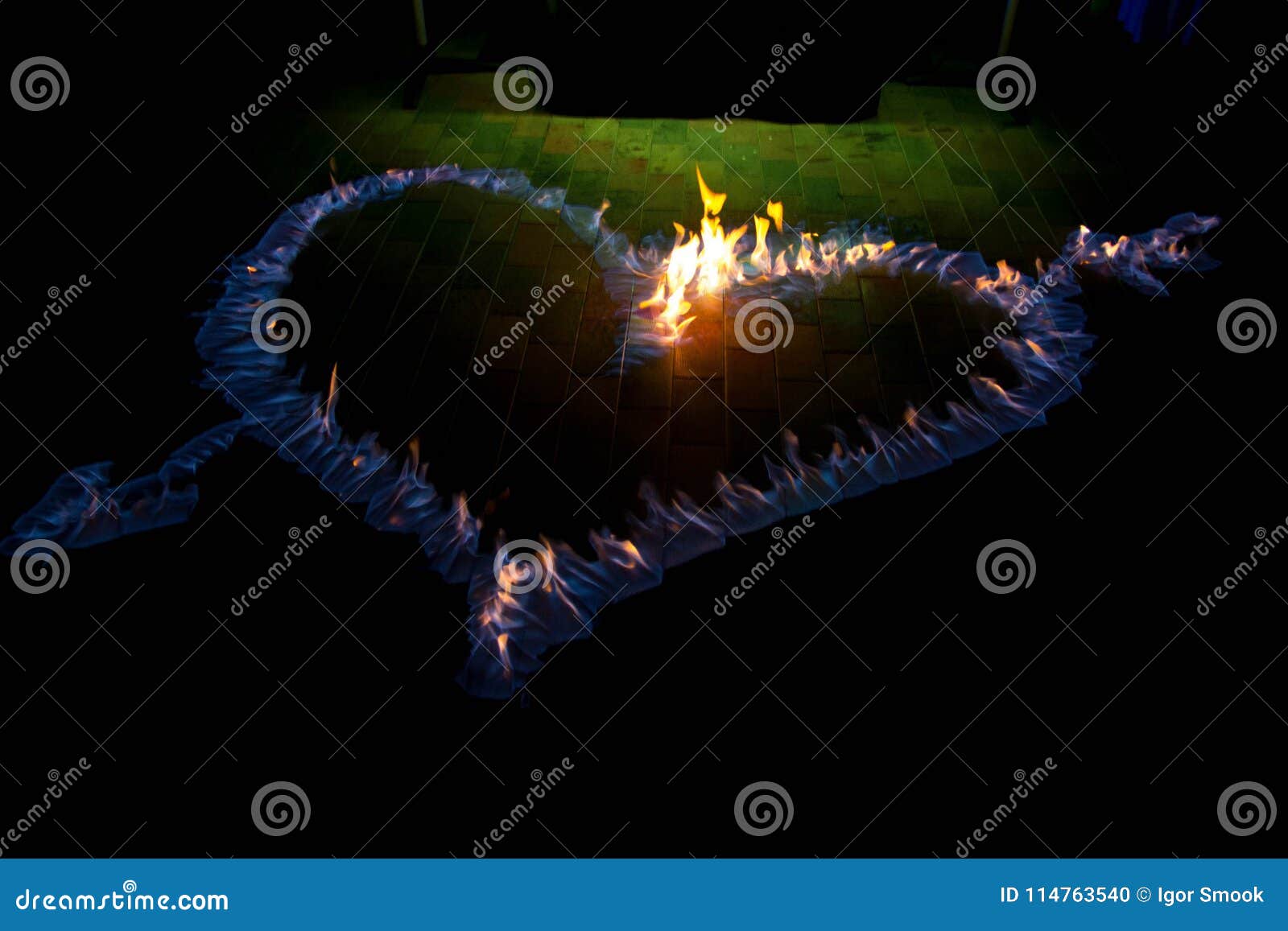 A fiery heart stock photo. Image of blue, heartnfire - 114763540