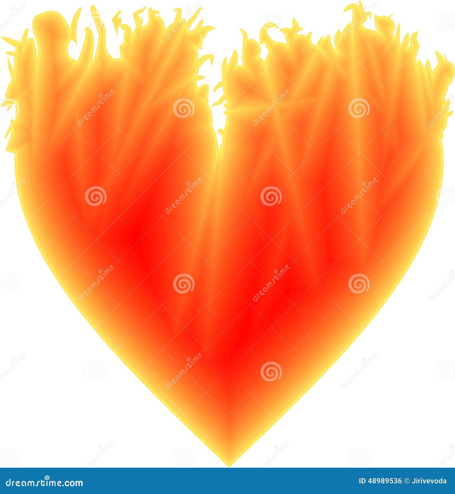 Fiery heart stock illustration. Illustration of power - 48989536