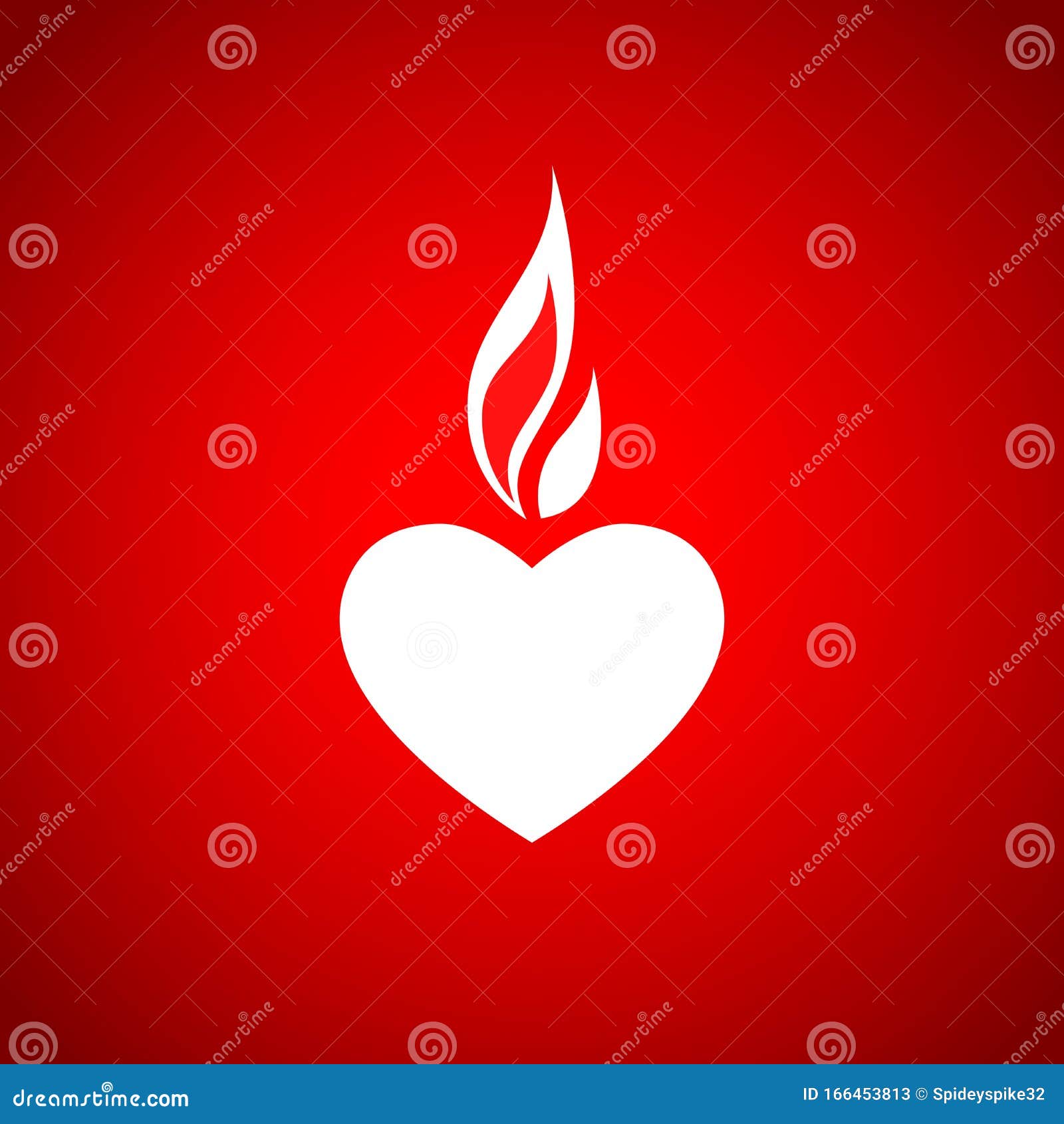 Fiery Heart in Red Background. Isolated Vector Illustration Stock ...