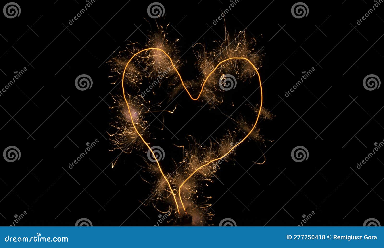 Fiery Heart with Sparks on Black Background Stock Photo - Image of ...