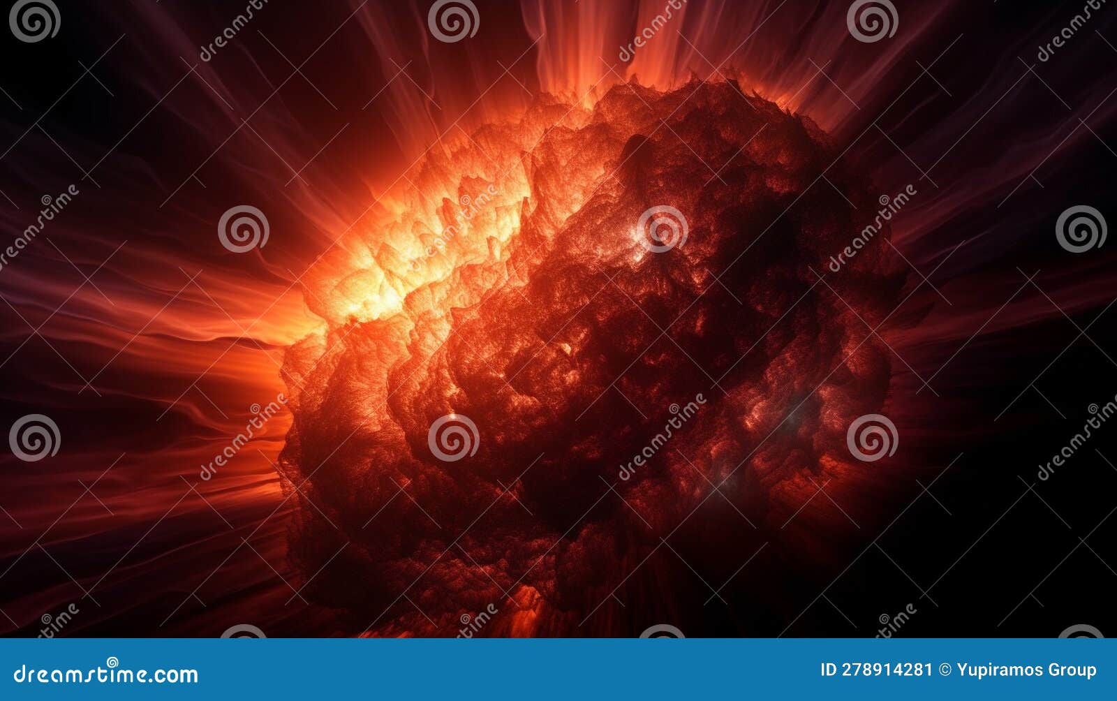 The Fiery Heat of the Exploding Galaxy Illuminates the Night Generated ...