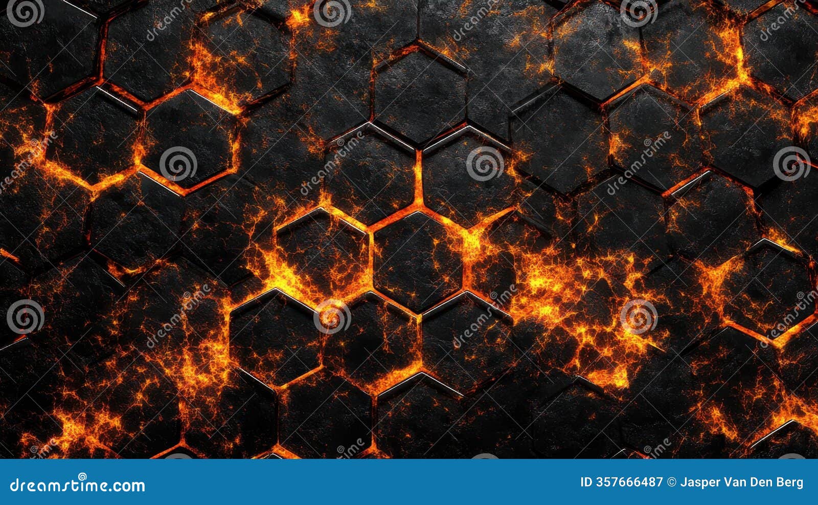 Fiery Hexagonal Pattern Background Technology Gaming Themes Stock ...