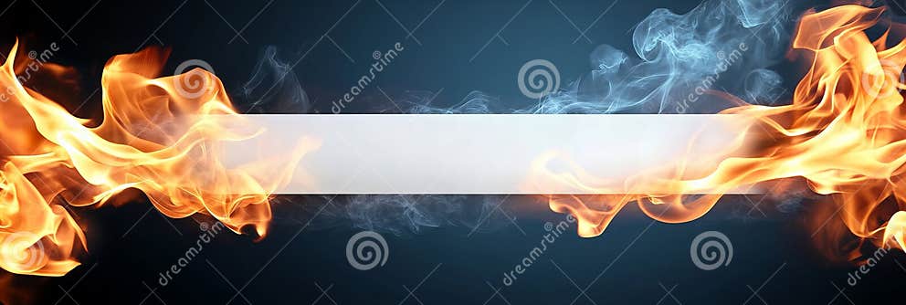 Fiery and Icy Flames on Dark Background Stock Illustration ...