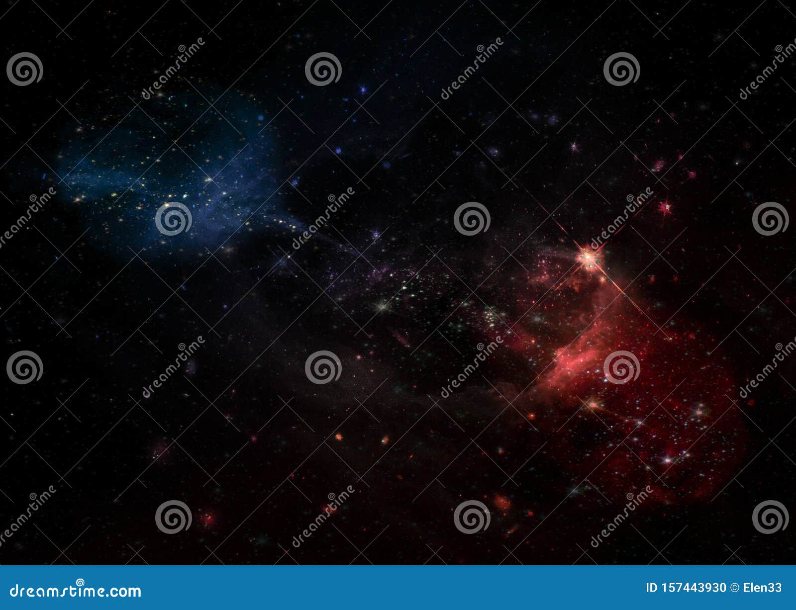 Fiery and Icy Glowing Double Spiral Nebula in Space. Stock Photo ...