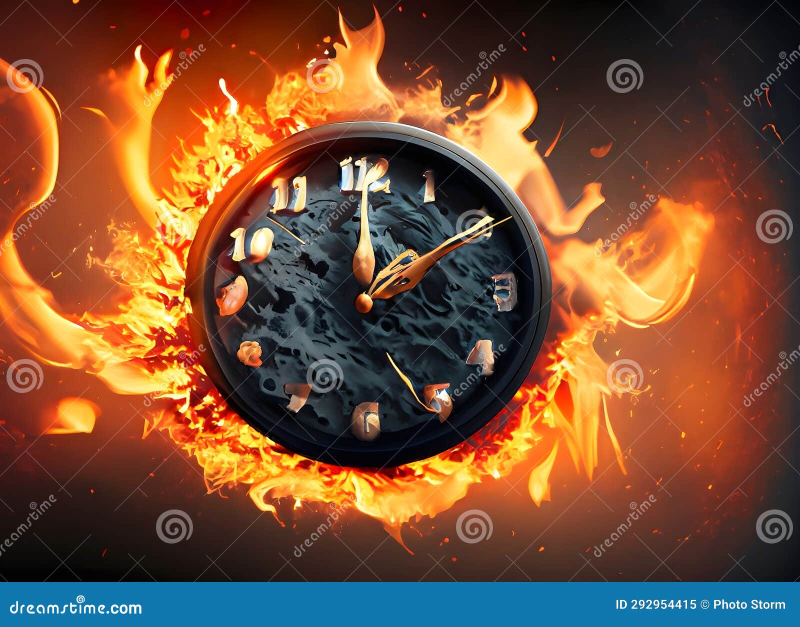 Time in Flames: a Symbol of Urgency and Limited Moments Stock ...