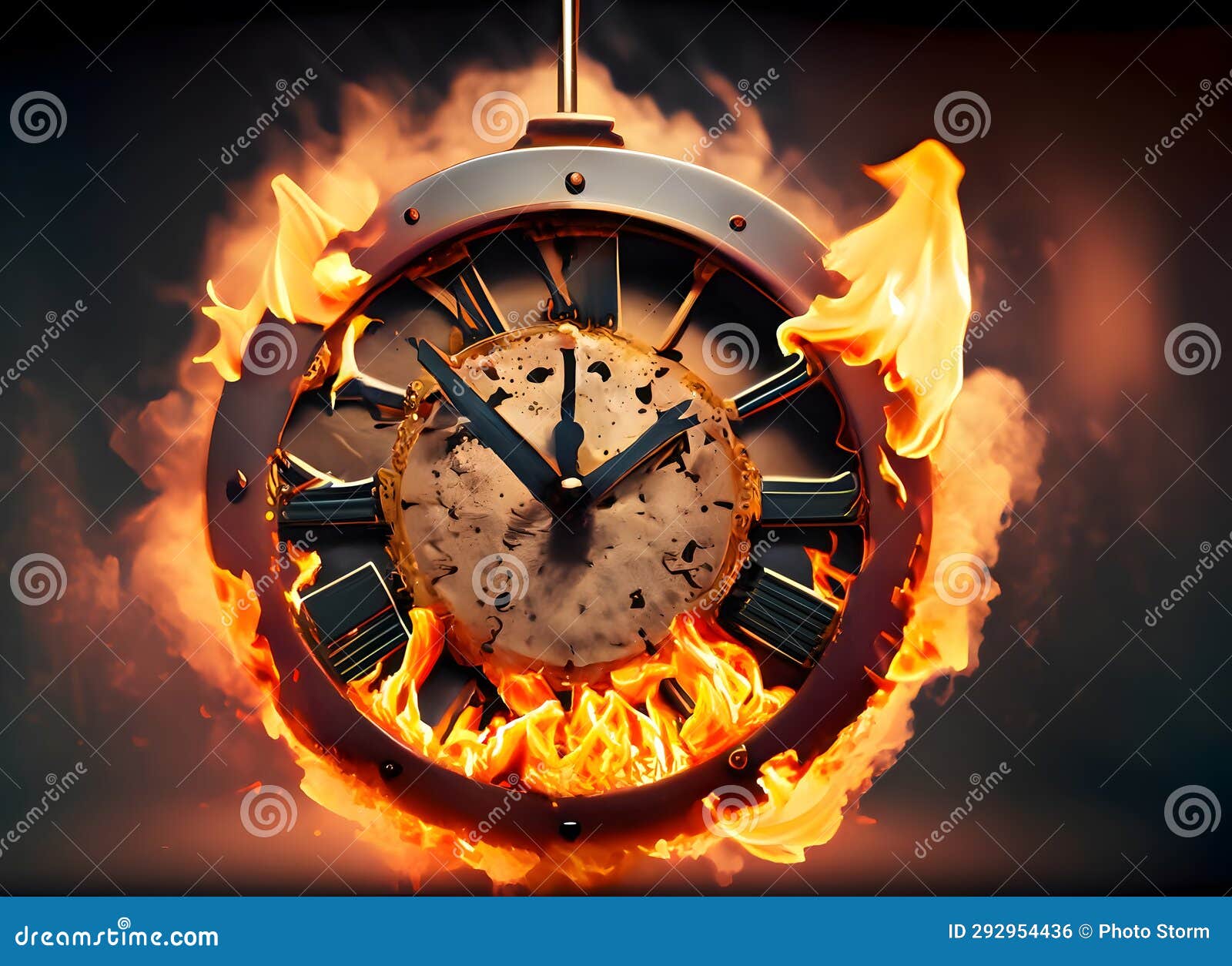Time in Flames: a Symbol of Urgency and Limited Moments Stock ...