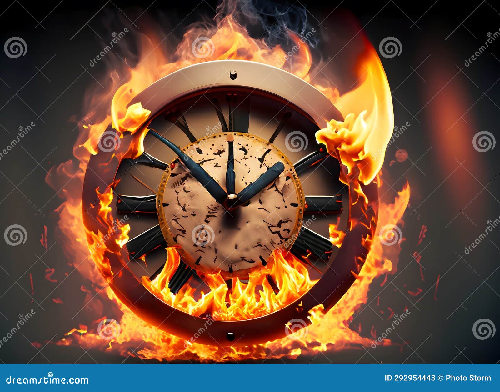 Time in Flames: a Symbol of Urgency and Limited Moments Stock ...