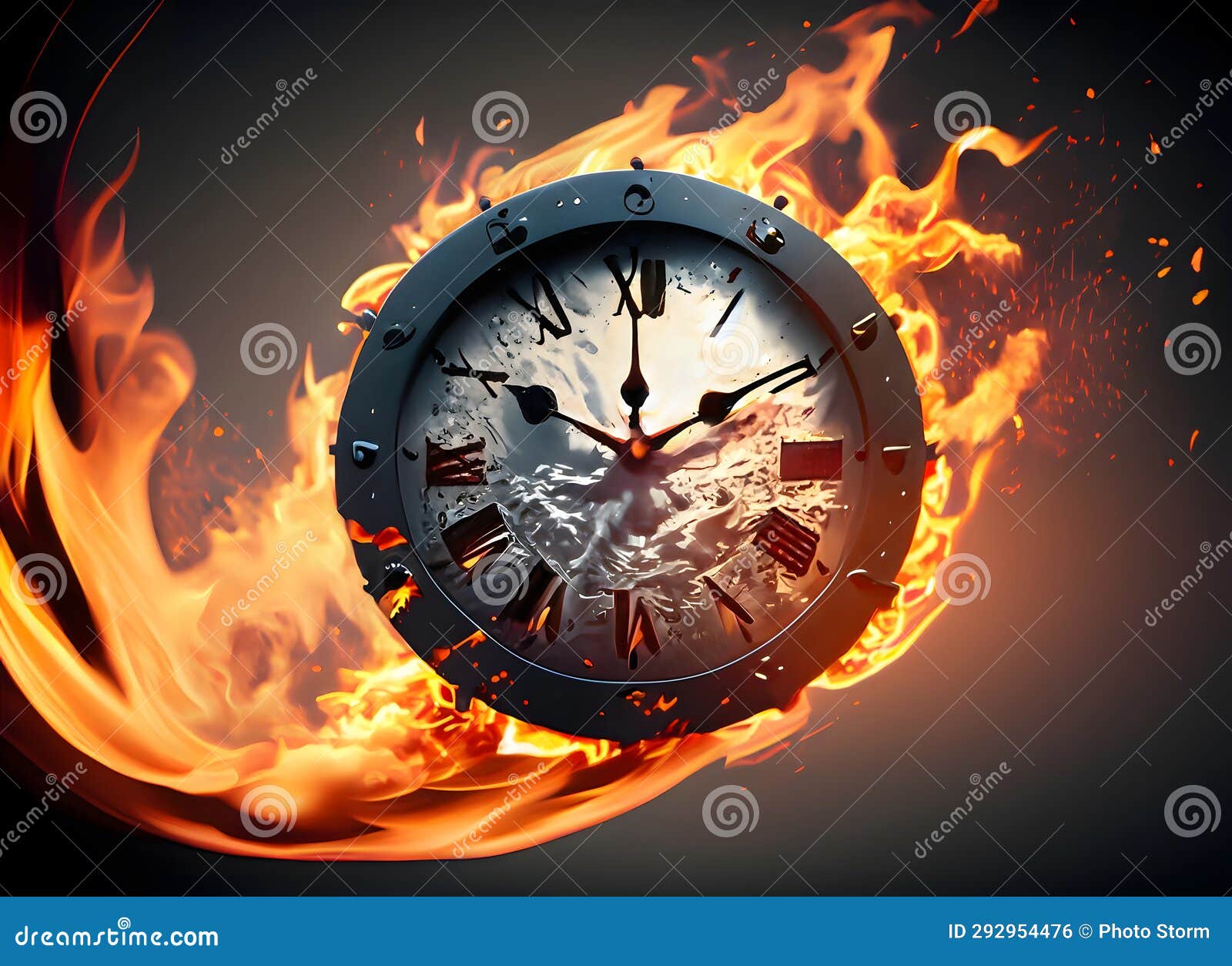 Time in Flames: a Symbol of Urgency and Limited Moments Stock ...