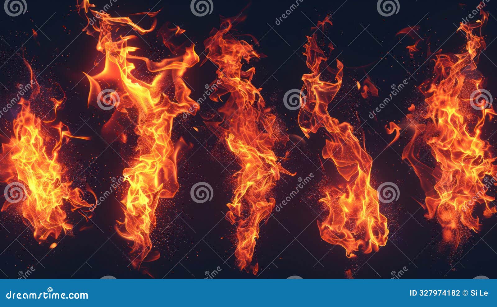 Fiery Inferno Background - Realistic Flame Effect Bundle Stock ...