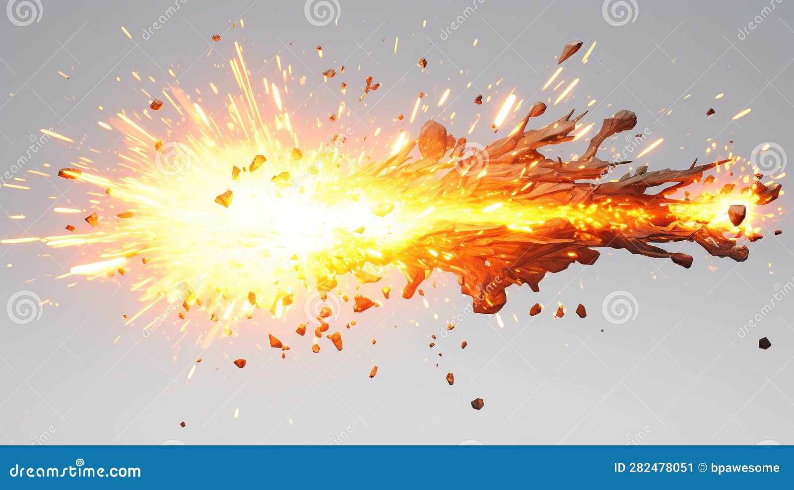 Fiery Inferno: Fireball Explosion with Flying Particles and Flames ...