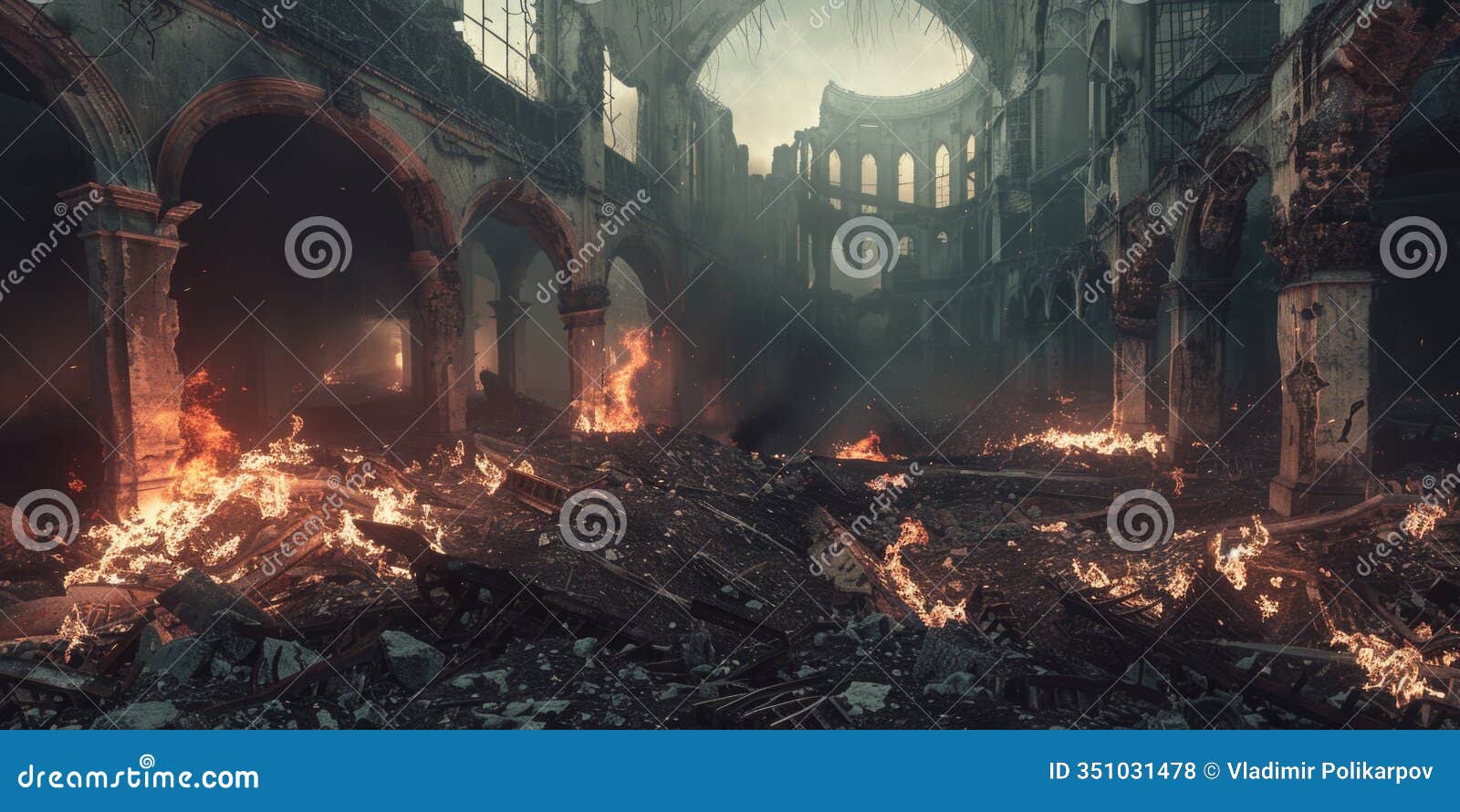 A Fiery Inferno Inside an Abandoned Structure, Perfect for Illustrating ...