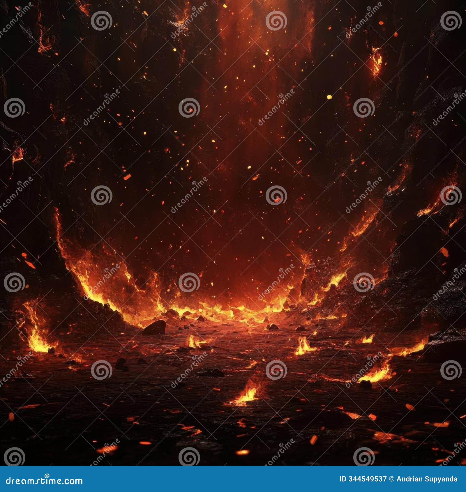 Fiery Inferno Amidst Darkness Background Royalty-Free Stock Photography ...