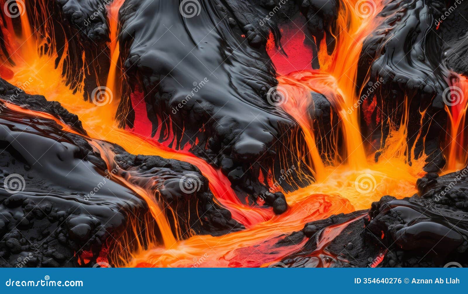 Fiery Lava Flow Abstract Art: Molten Rock Texture and Patterns Stock ...