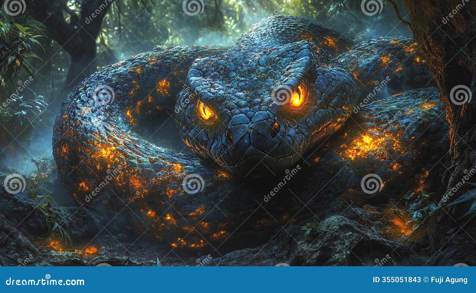 Jungle With Lava Ground Platformer Game Template Vector Illustration ...