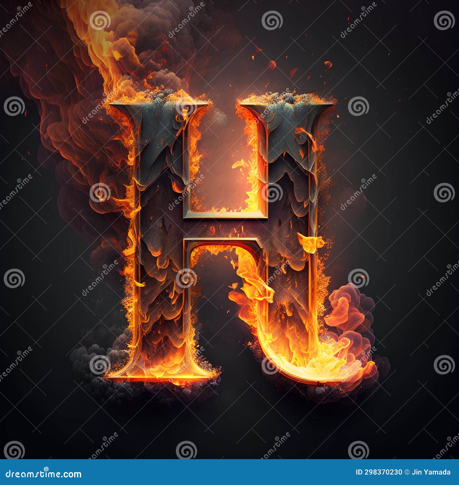 Fiery Letter D: A Craig Mullins-inspired Artwork Stock Image ...