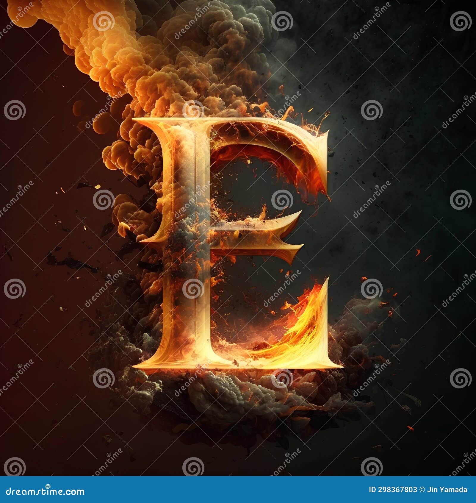 Fiery Letter D: A Craig Mullins-inspired Artwork Stock Image ...