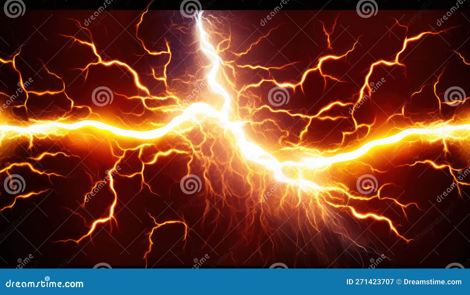 Fiery Lightning, Burning Electrical Background Stock Illustration ...