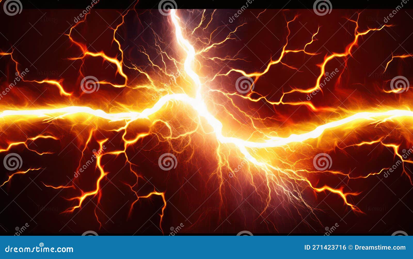Fiery Lightning, Burning Electrical Background Stock Illustration ...