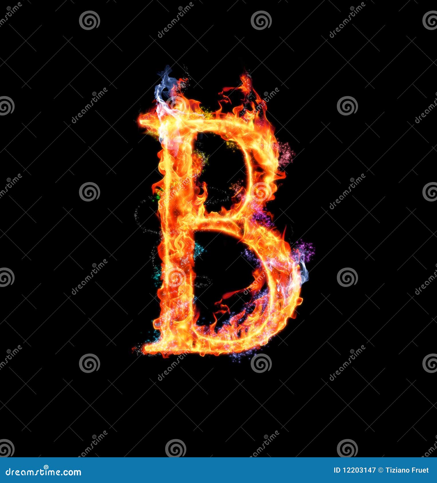 Fiery magic font - B stock illustration. Illustration of magic - 12203147