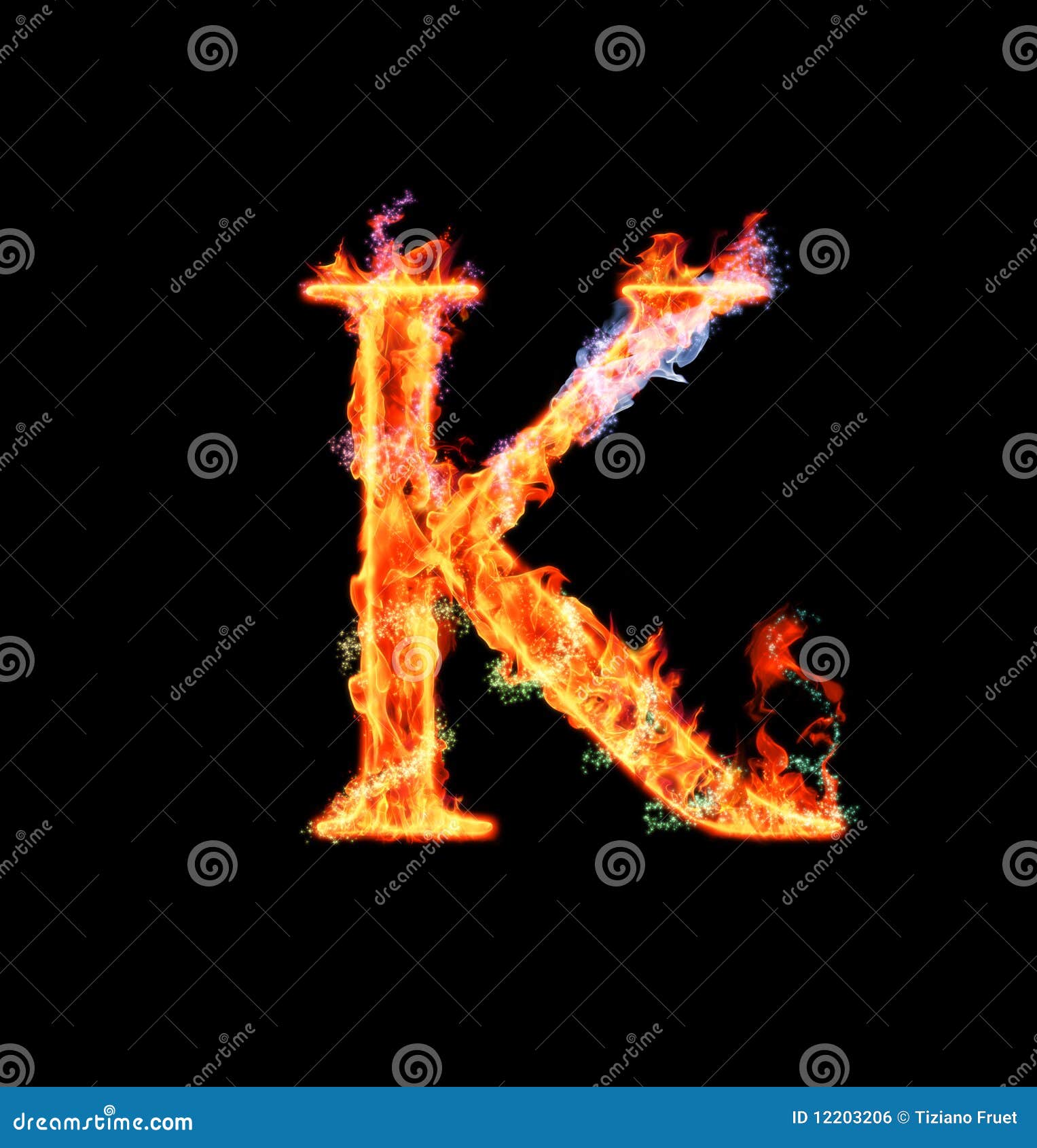 Fiery magic font - K stock illustration. Illustration of fuoco - 12203206