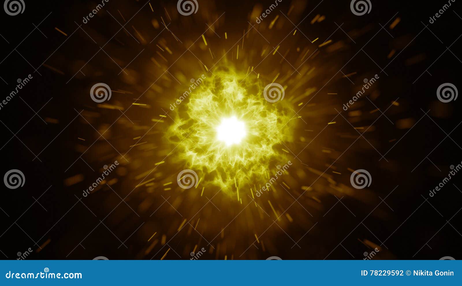 Fiery Magical Burst with Smoke and Particles Stock Illustration ...