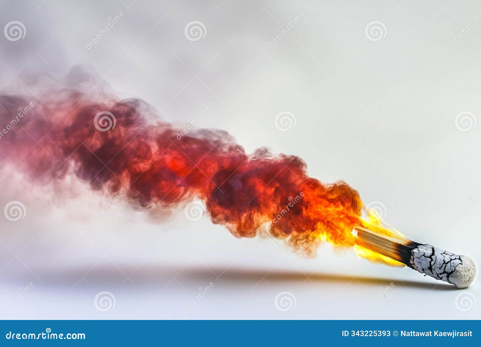 Fiery Match Igniting Colorful Smoke Effect by Generative Ai Stock ...