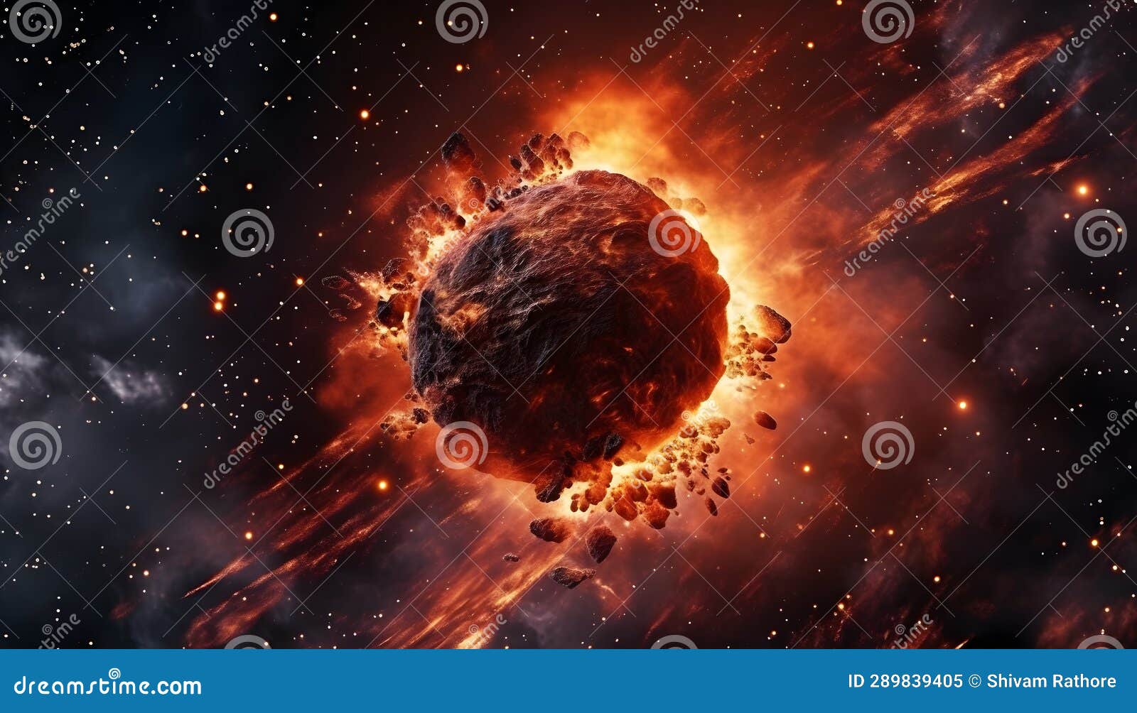 A Fiery Meteor Streaks Across The Sky, Leaving A Trail Of Destruction ...