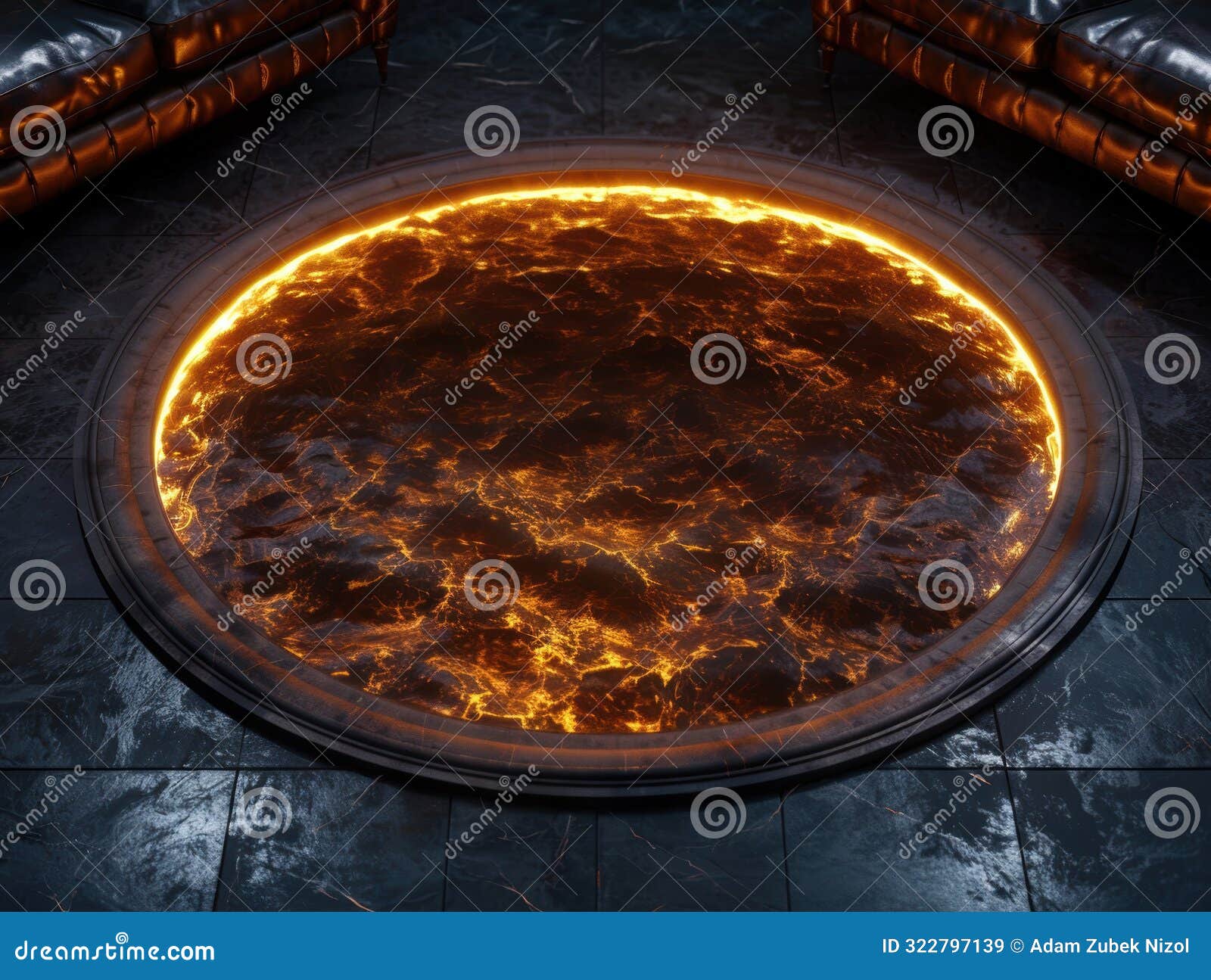 A Fiery Molten Lava Filled Mount Doom Volcano In Mordor Stock Photo ...