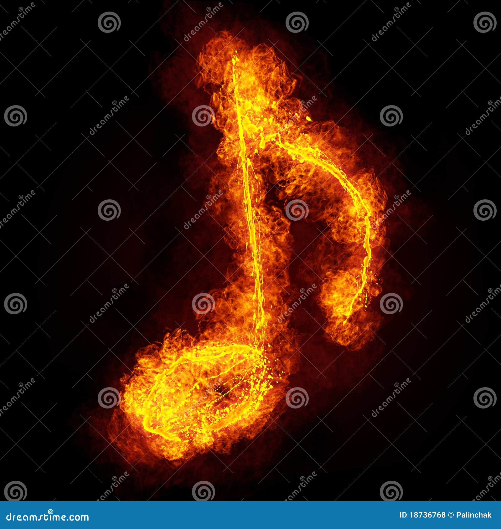 Fiery musical note symbol stock illustration. Illustration of ...