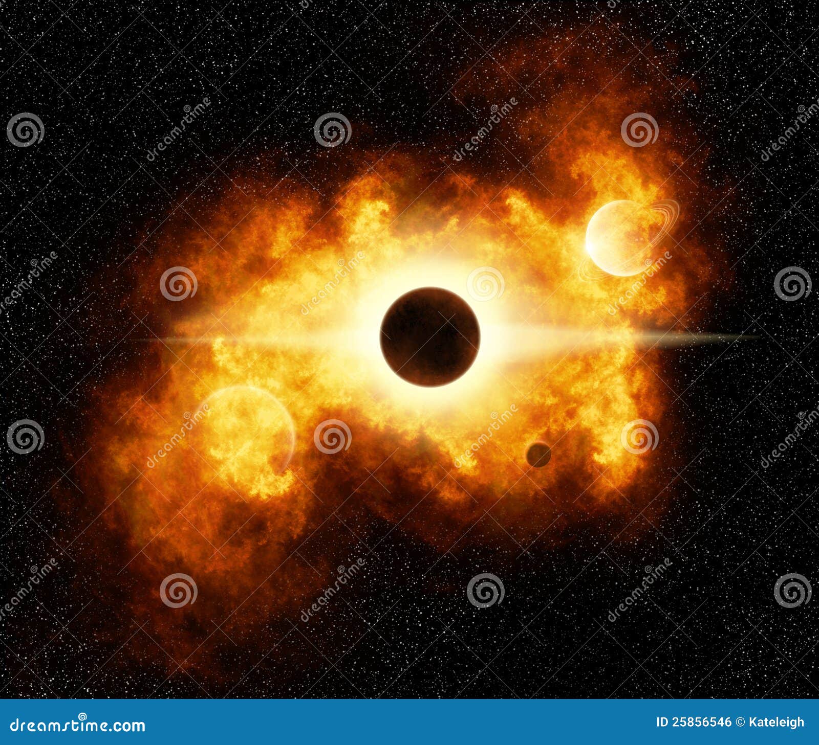 Fiery Nebula Explosion stock illustration. Illustration of astronomy ...
