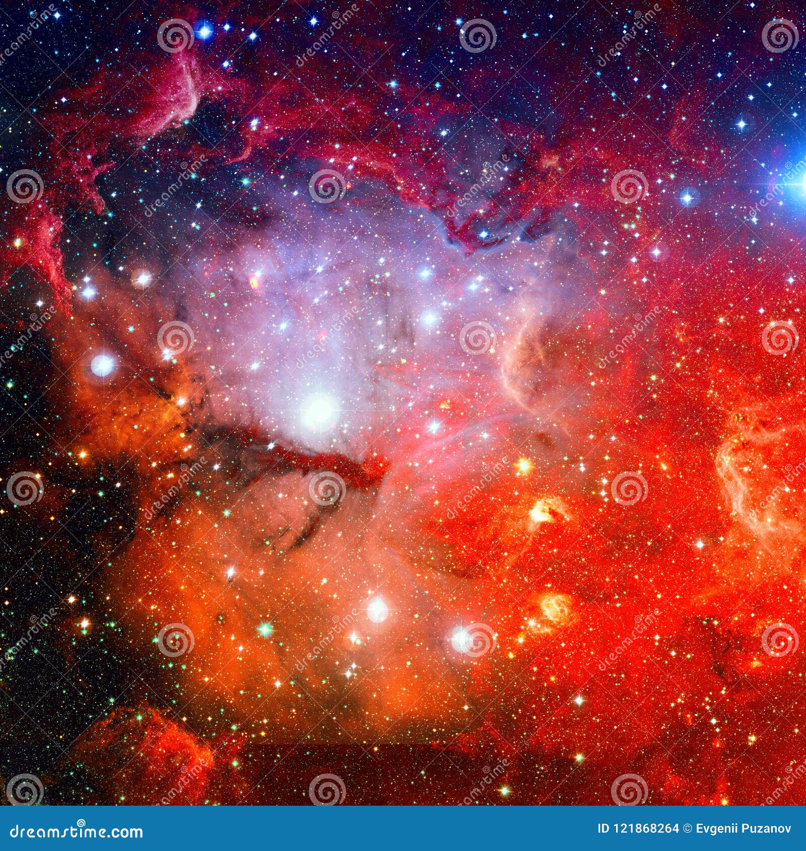 Fiery Nebula in Outer Space. Elements of this Image Furnished by NASA ...