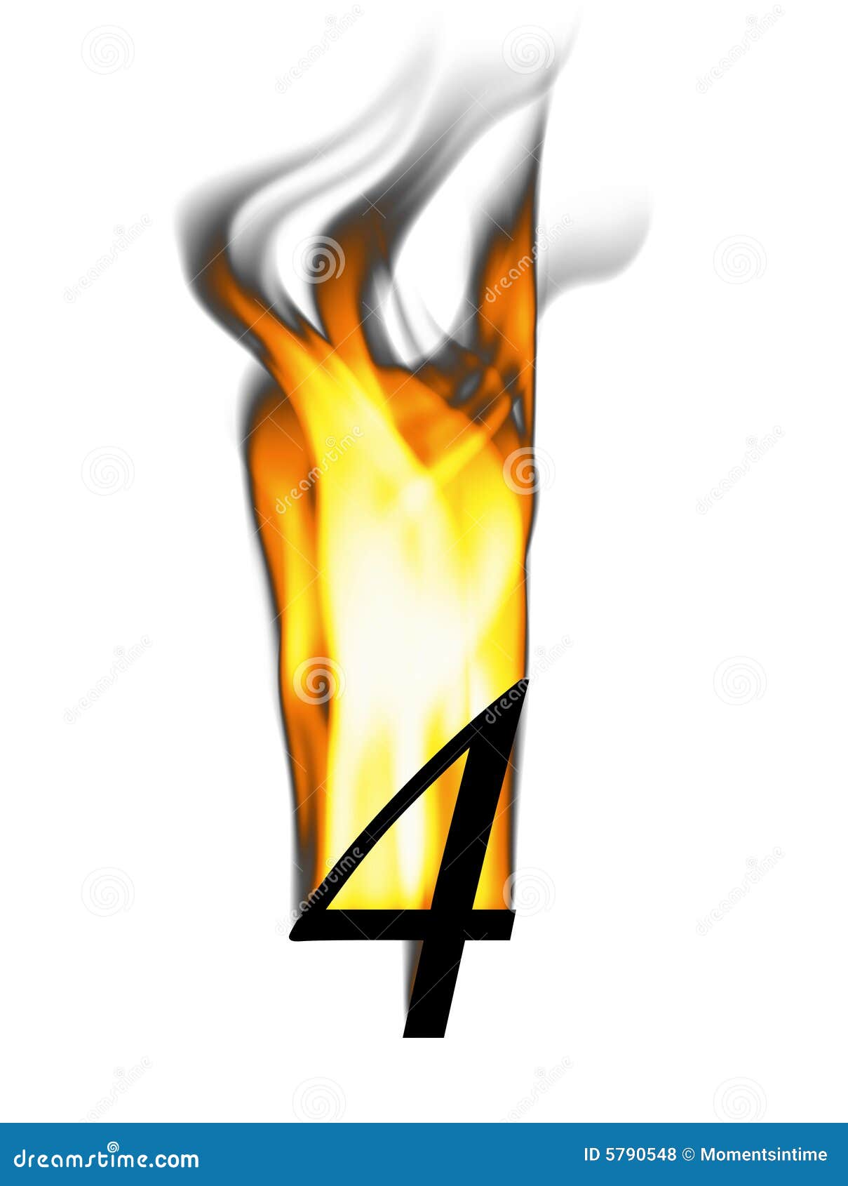 Fiery Number Four stock illustration. Illustration of passion - 5790548