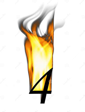 Fiery Number Four stock illustration. Illustration of passion - 5790548