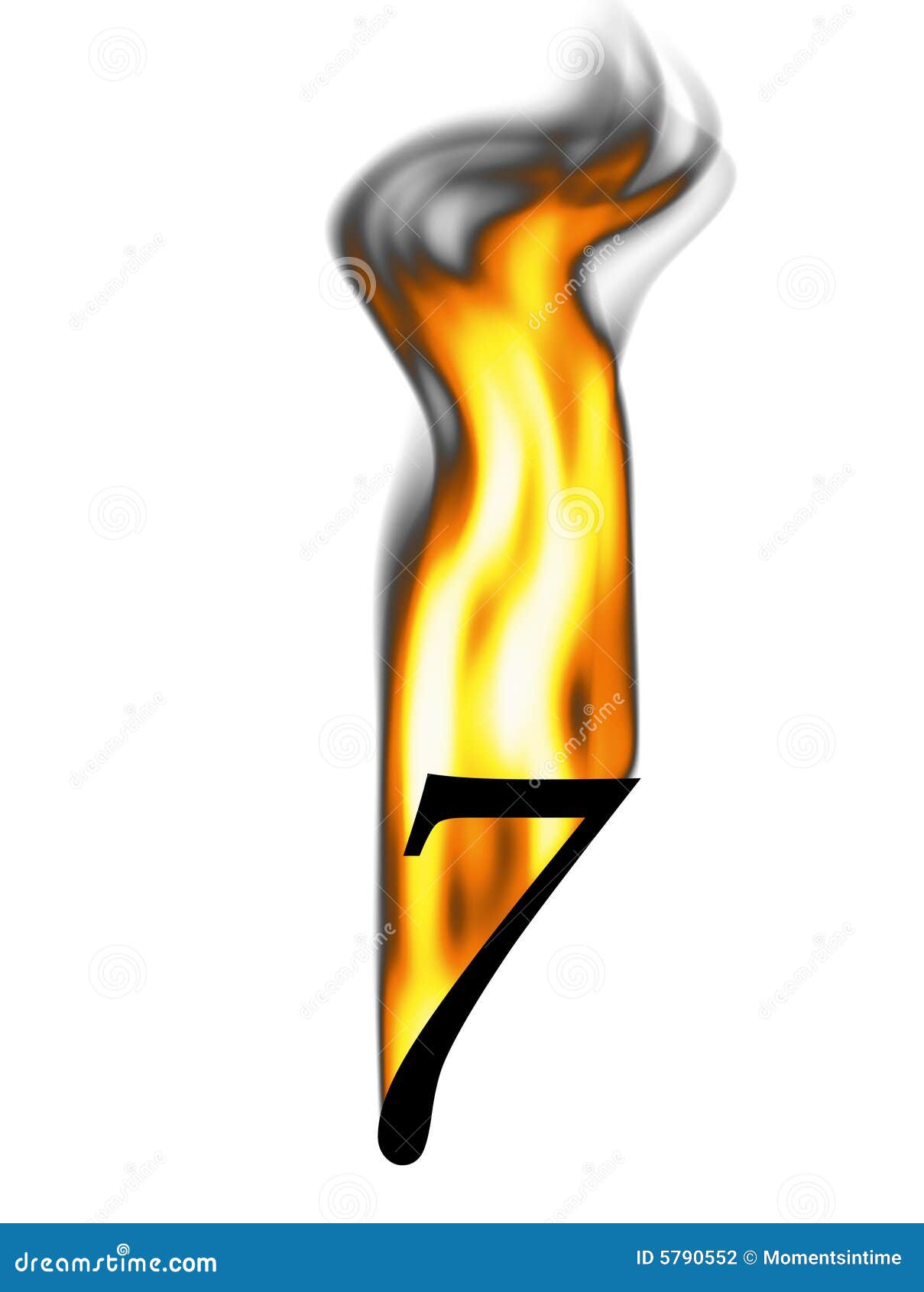 Fiery Number Seven stock illustration. Illustration of blazing - 5790552