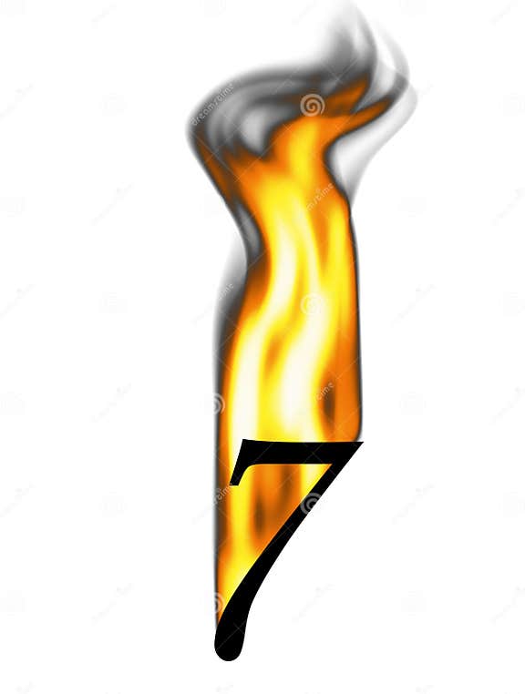 Fiery Number Seven stock illustration. Illustration of blazing - 5790552