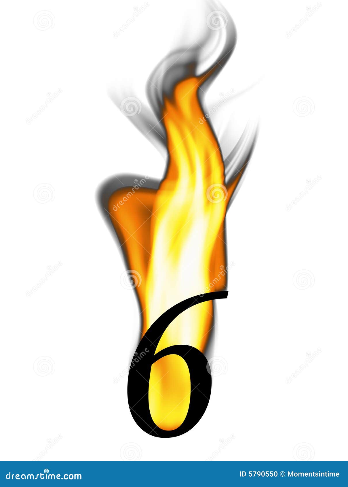Fiery Number Six stock illustration. Illustration of nature - 5790550