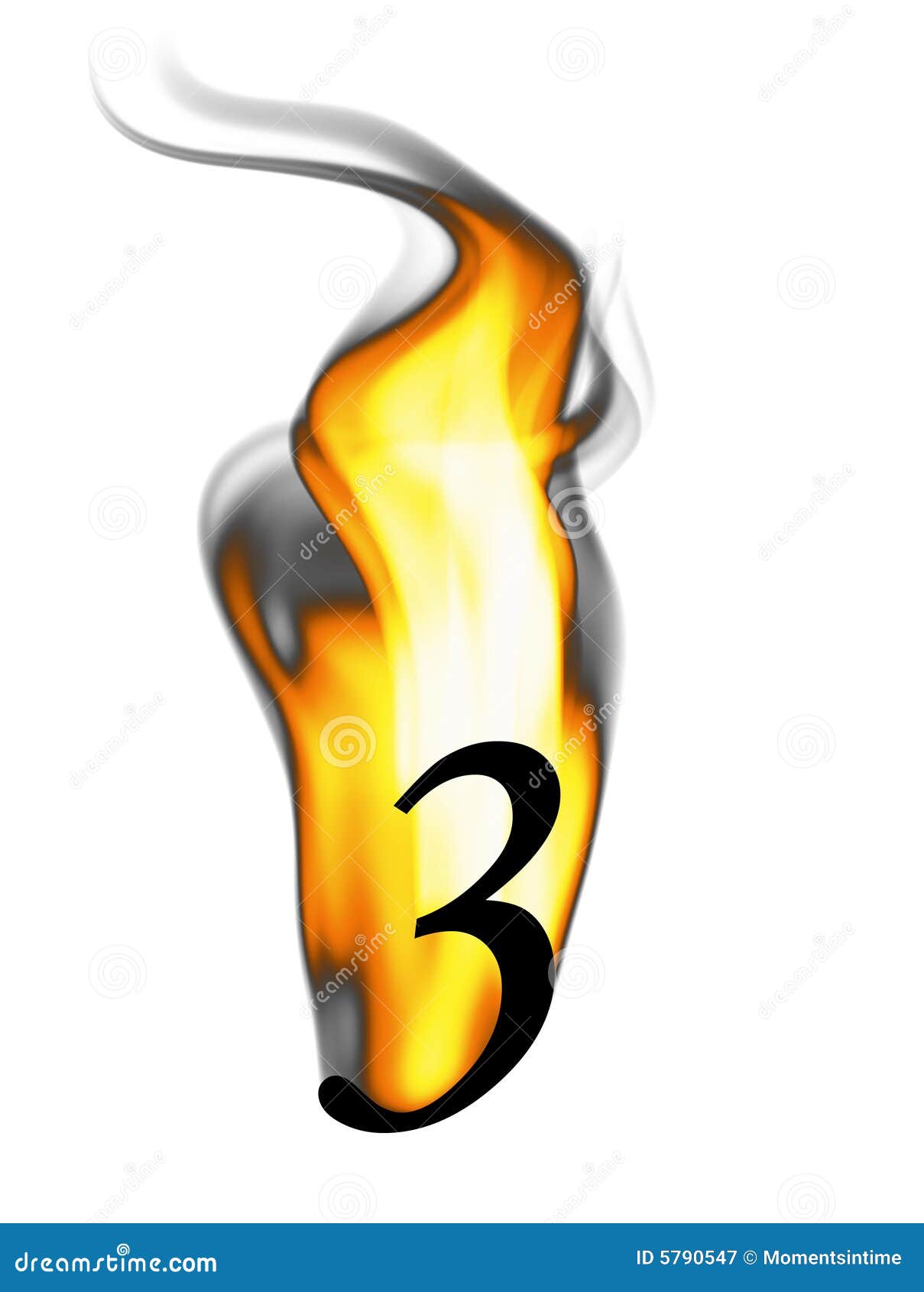 Fiery Number Three stock illustration. Illustration of magic - 5790547