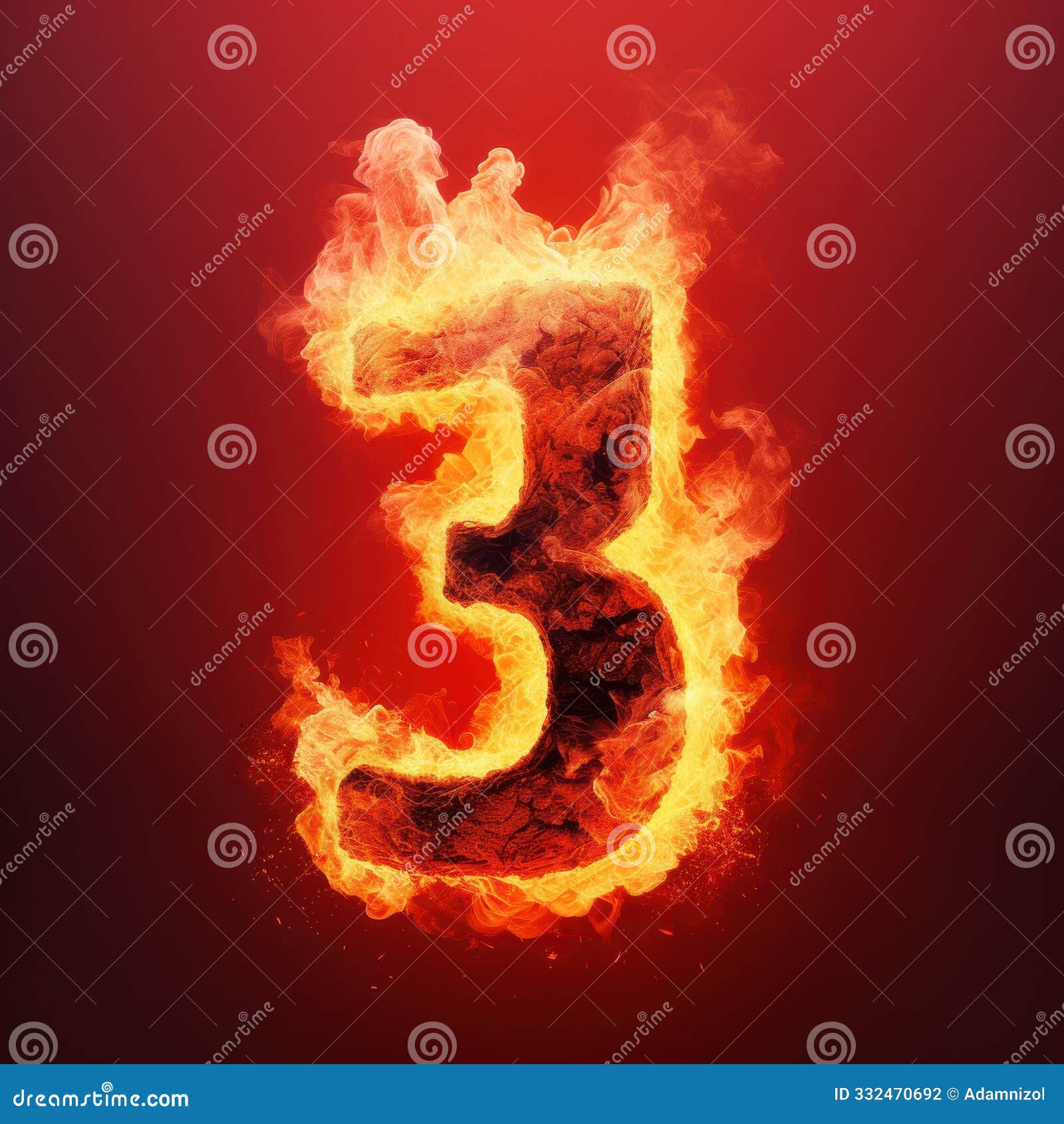 Set Of Three Flames: Red, Blue And Green. Cartoon Bonfire. Multicolored ...