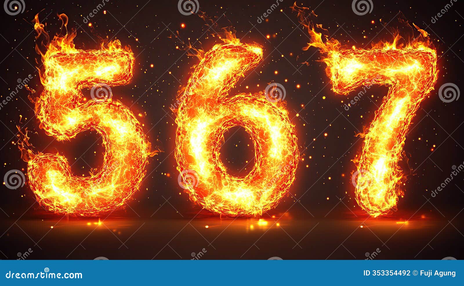 Fiery Numbers 2025 Ablaze, Representing New Year, Intense Flames, Hot ...