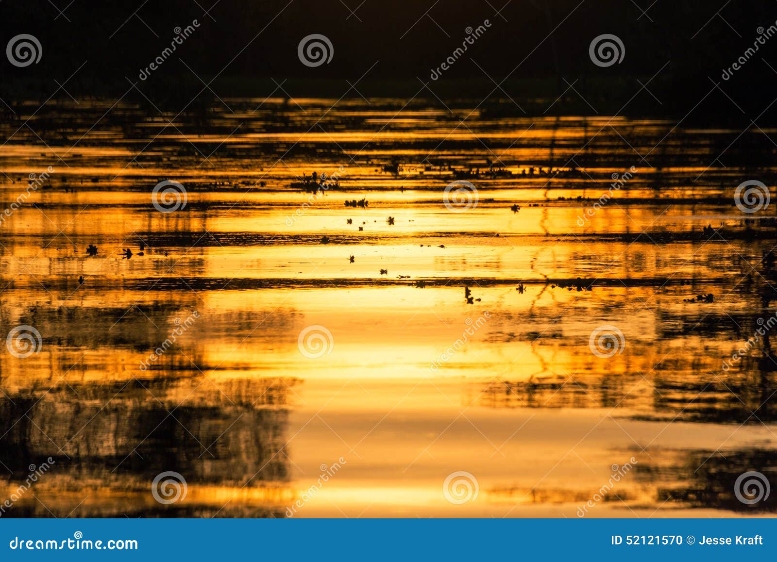 Fiery Orange Sunset Reflection Stock Photo - Image of tree, clouds ...